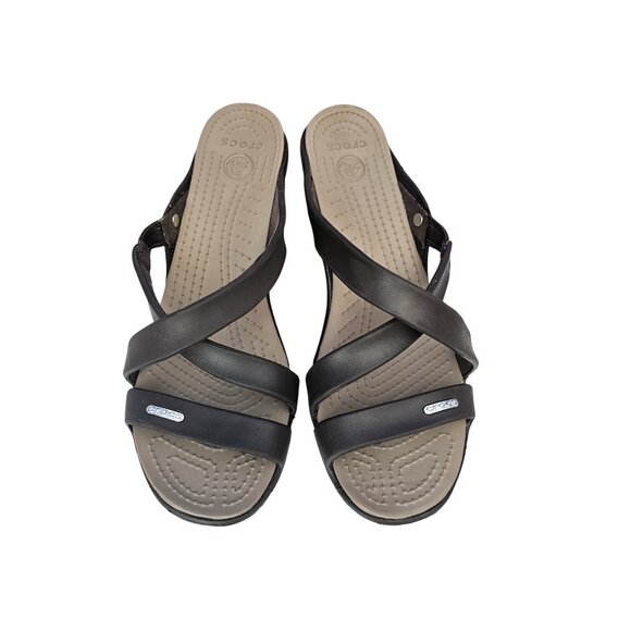 CROCS | Shoes | Crocs Cypress Iv Heeled Womens 4558 Brown Shoes Sandals ...
